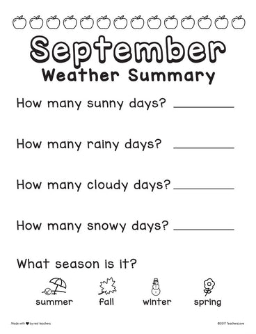 Calendar and Weather Journal SAMPLER – TeachersLove